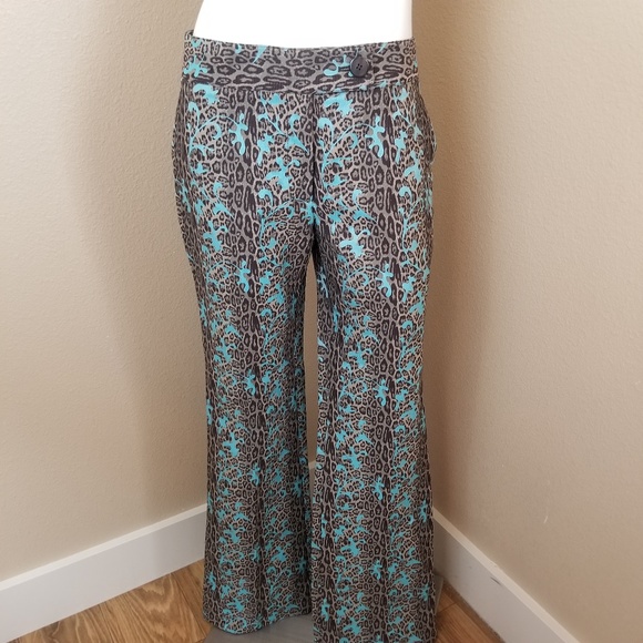 Etcetera | Pants & Jumpsuits | Etcetera Leopardabstract Vines Flare Leg ...